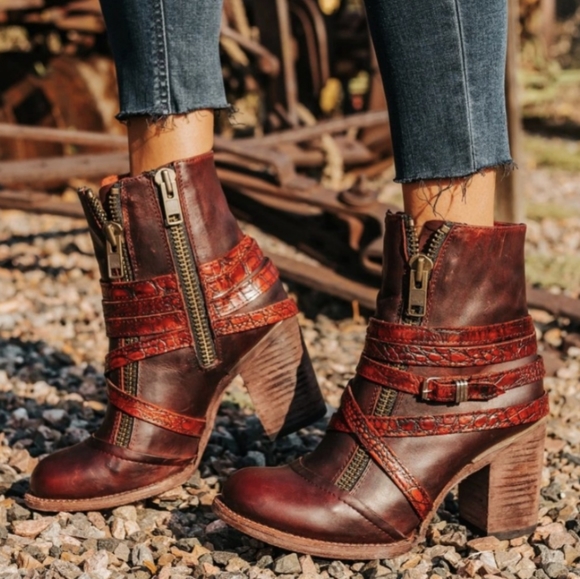 Freebird by Steven | Shoes | Freebird Balboa Boot Red Croco Size 7 ...